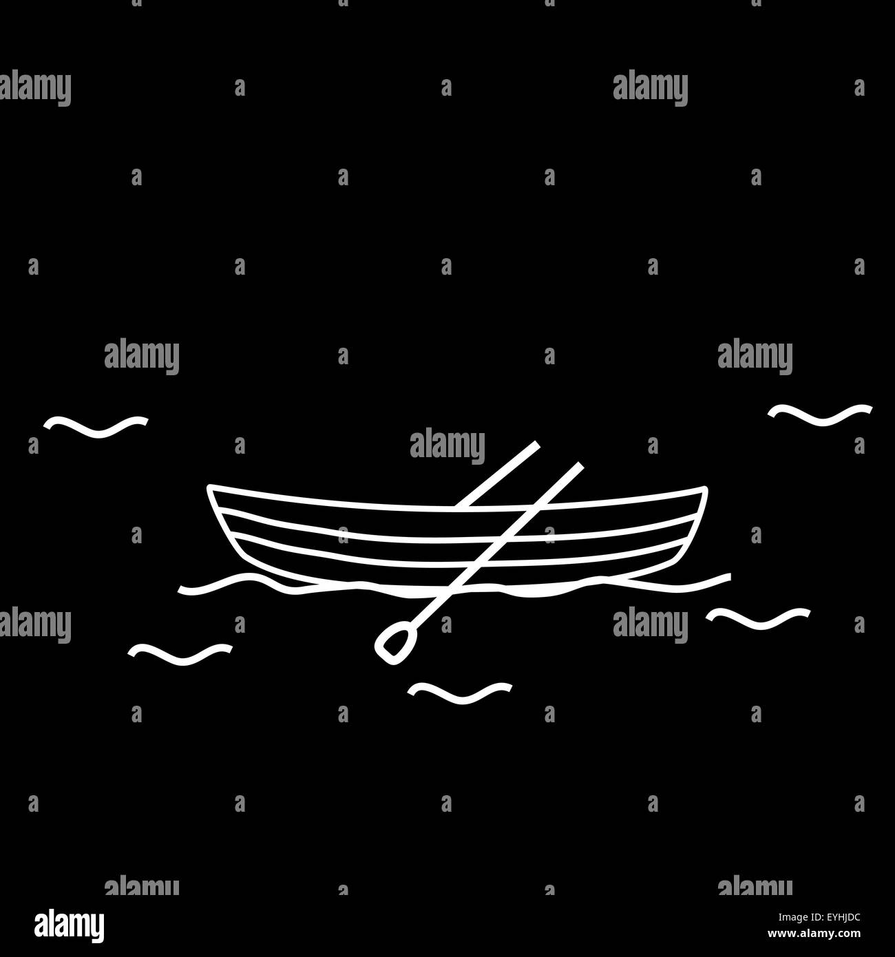 Boat boat two oars Stock Vector Image & Art - Alamy