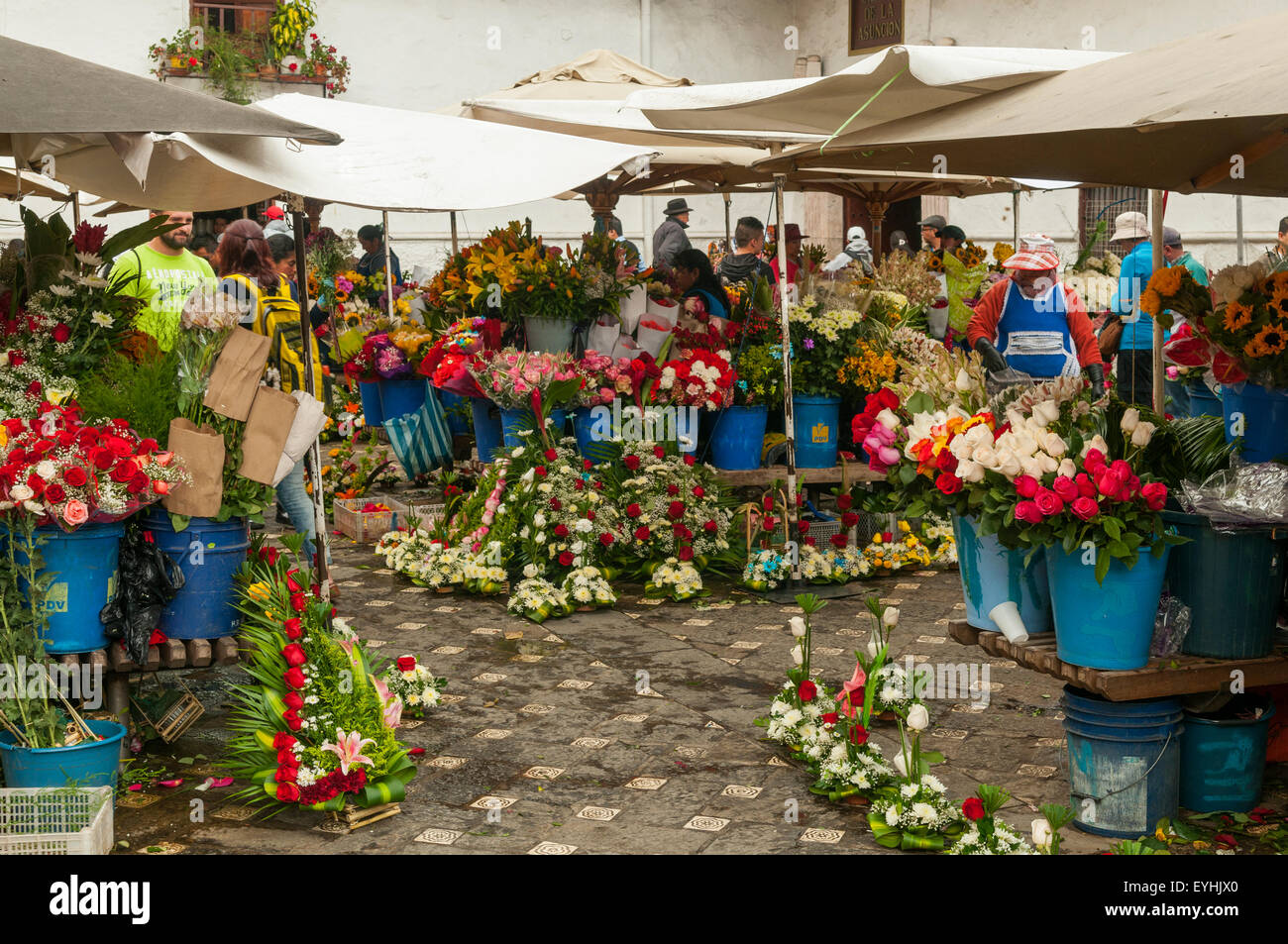 Flower Market, Cuenca, Ecuador Stock Photo - Alamy