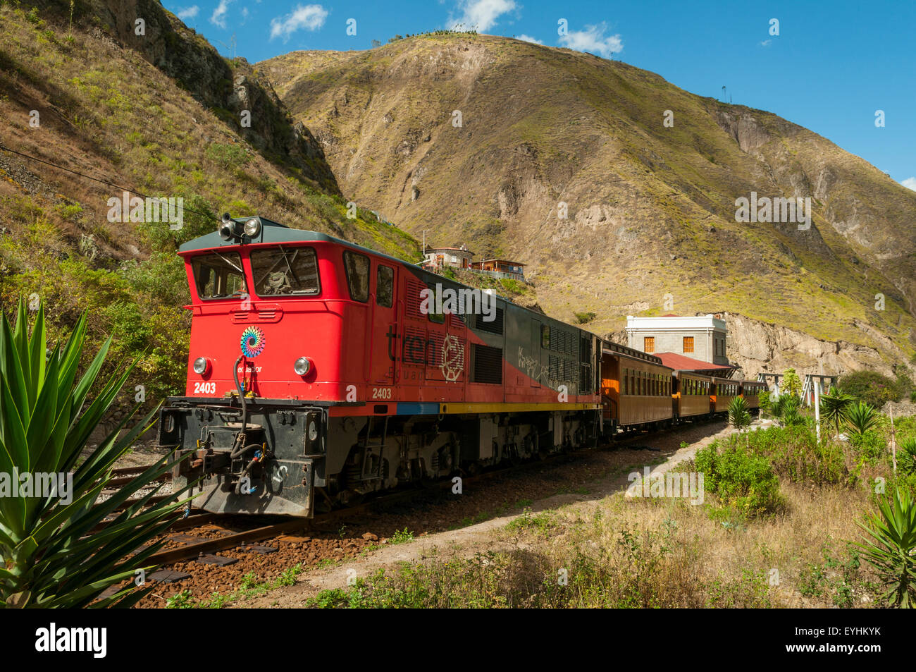 Devil's Nose Train at Sibambe, near Riobamba, Ecuador Stock Photo - Alamy