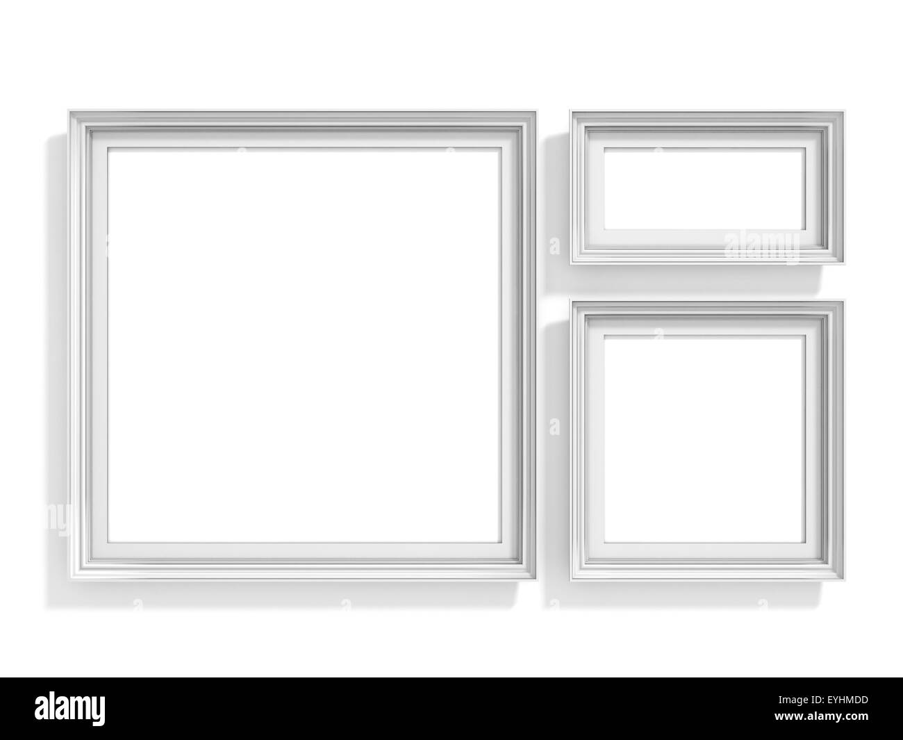 Blank picture frames. Website background template. Golden rectangular ...