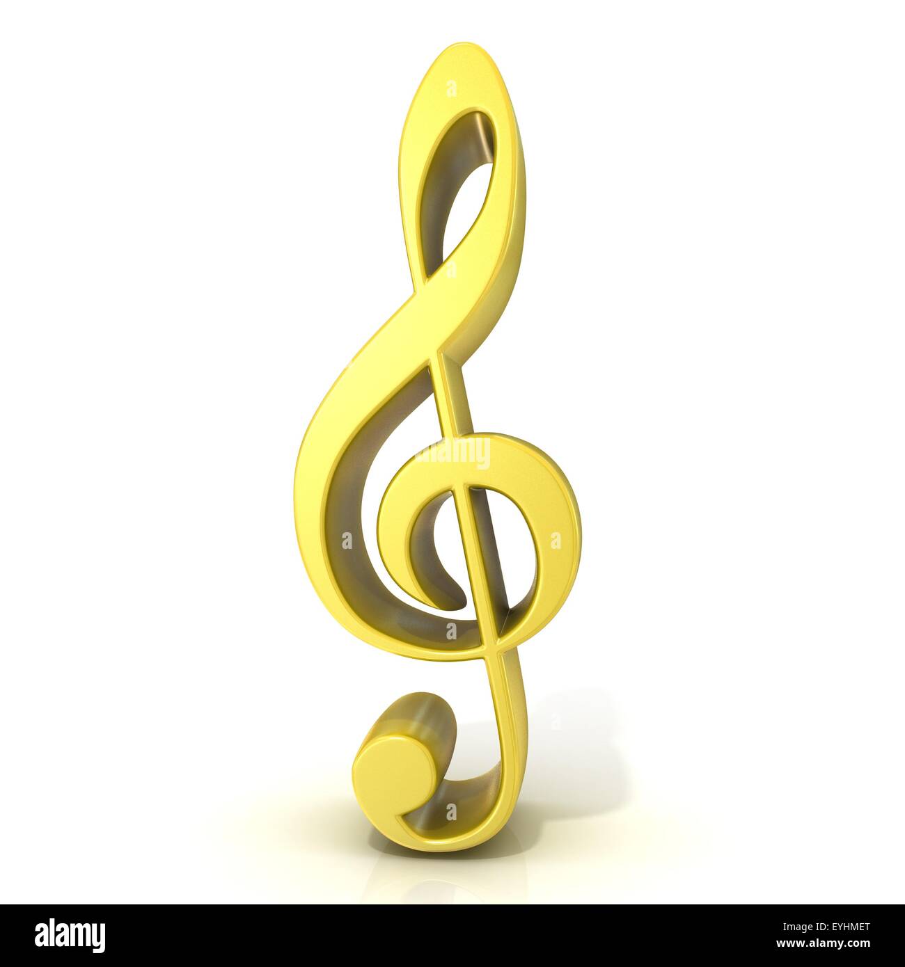 Golden treble clef isolated on white background Stock Photo - Alamy