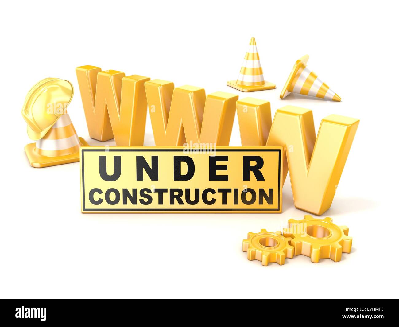 Under construction sign. 3D render illustration Stock Photo - Alamy