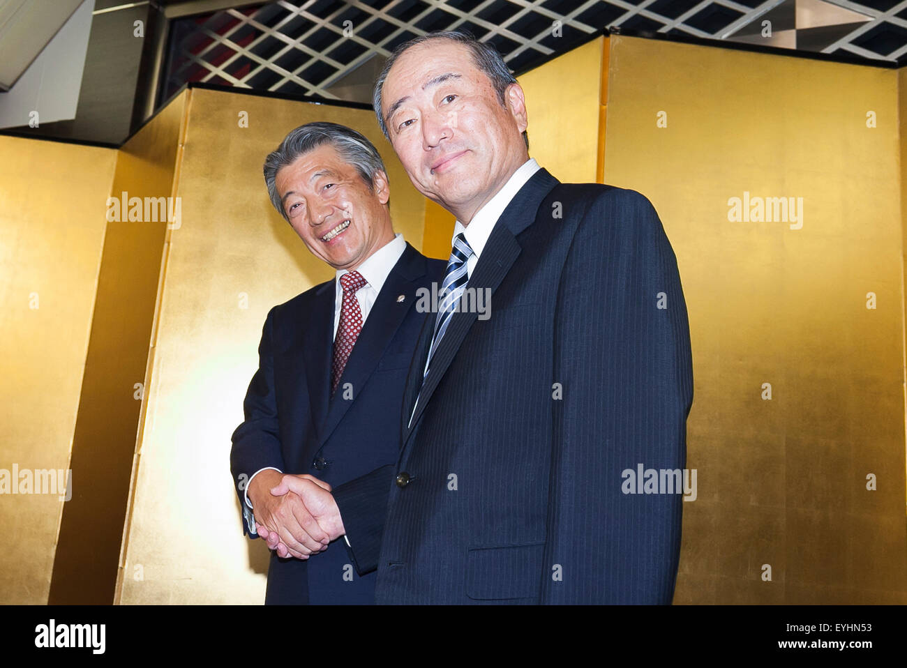 (L to R) Tsuyoshi Kameoka Representative Director, President, Group CEO ...