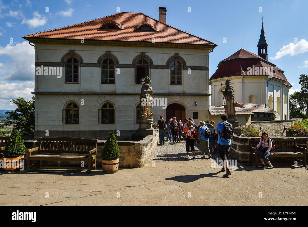 Tourists visit the Valdstein Castle, Liberec Region, on Thursday, July ...