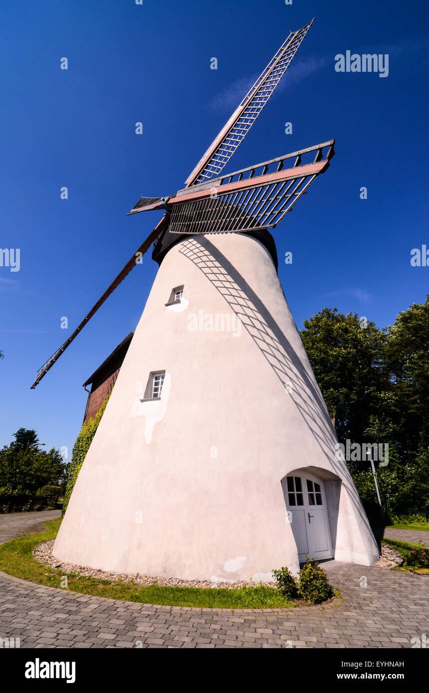 Traditional White Windmill Stock Photo - Alamy