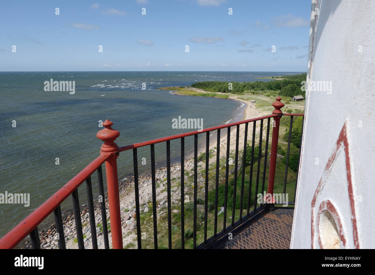 View from the balcony of the Kihnu Lighthouse. Island Kihnu, Estonia ...
