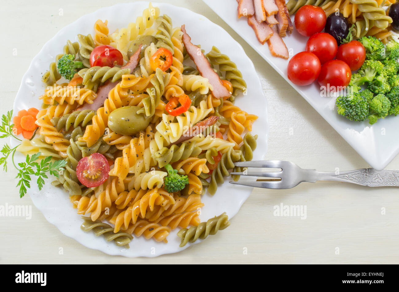 Cooked pasta and vegetables hi-res stock photography and images - Alamy
