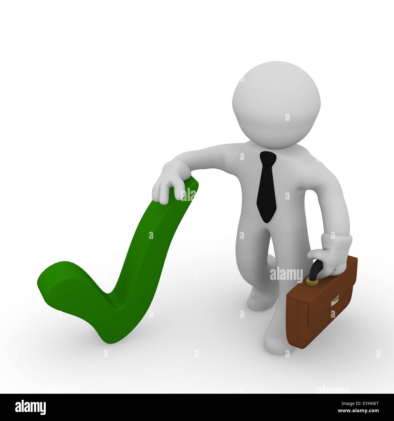 Man green check mark 3d hi-res stock photography and images - Alamy