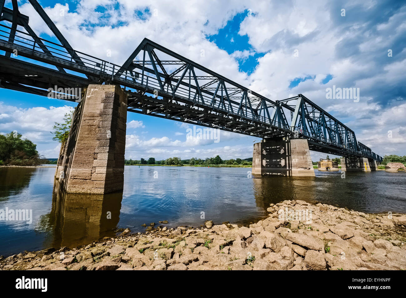 Bridge across River Oder near Bienenwerder, Brandenburg, Germany Stock ...