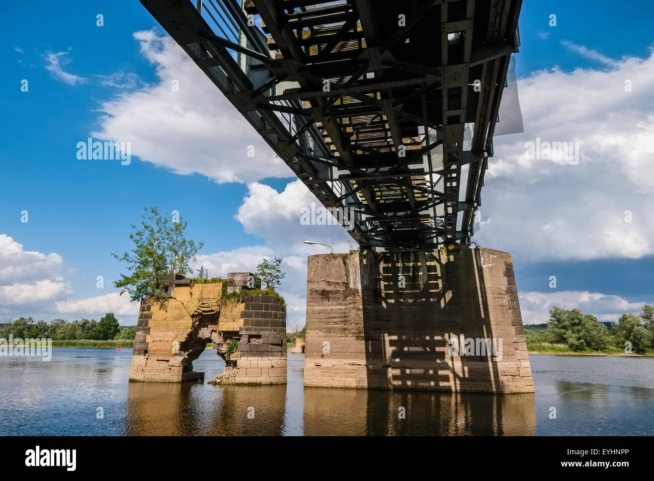Bridge across River Oder near Bienenwerder, Brandenburg, Germany Stock ...