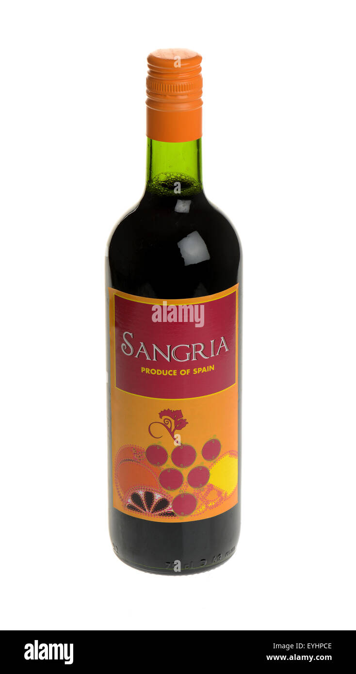 Sangria on a white background, cut out of a bottle of sangria Stock ...