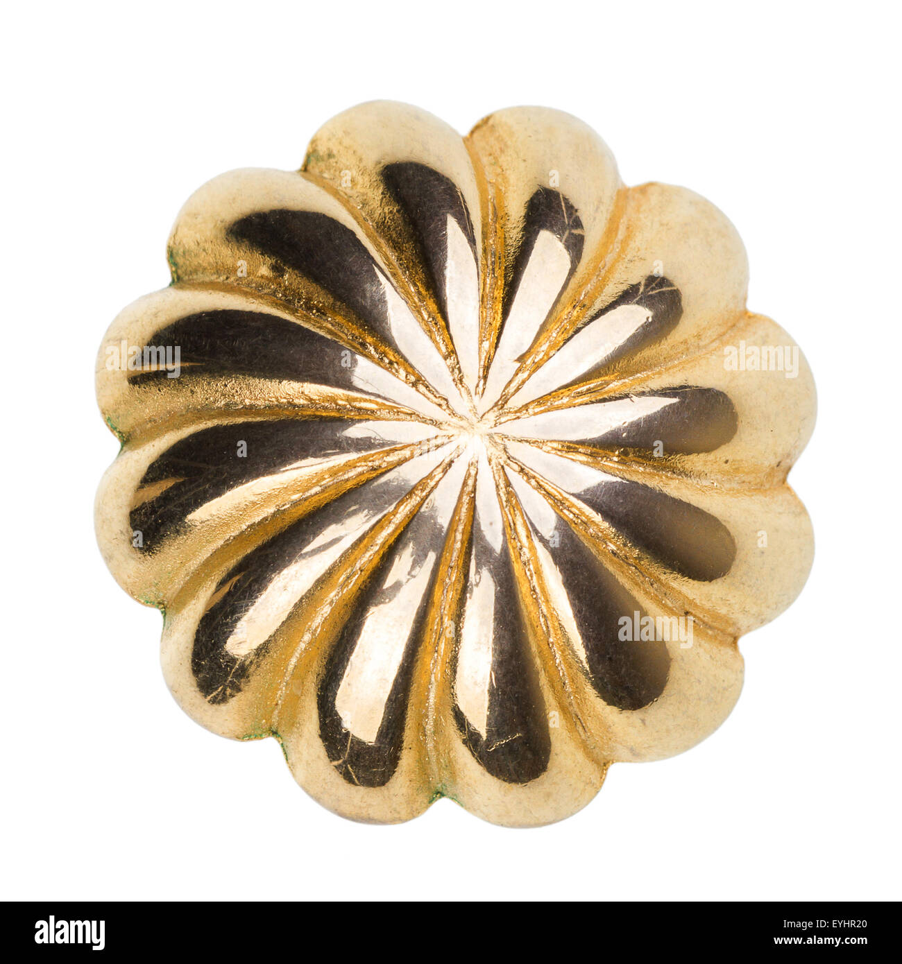 Old gold brooch isolated on white background Stock Photo - Alamy