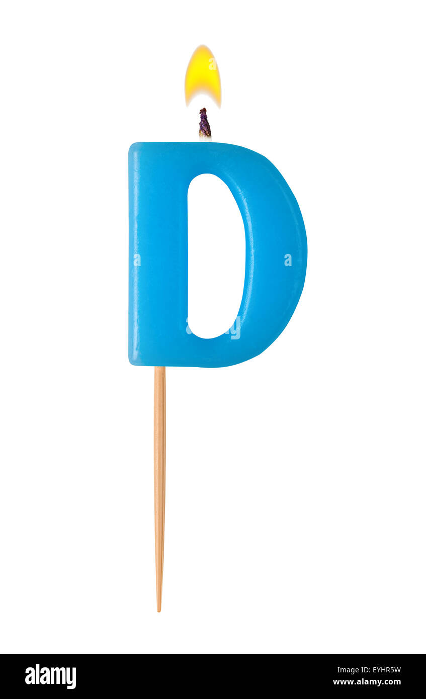 Burning candles in the form of the letter D Stock Photo - Alamy
