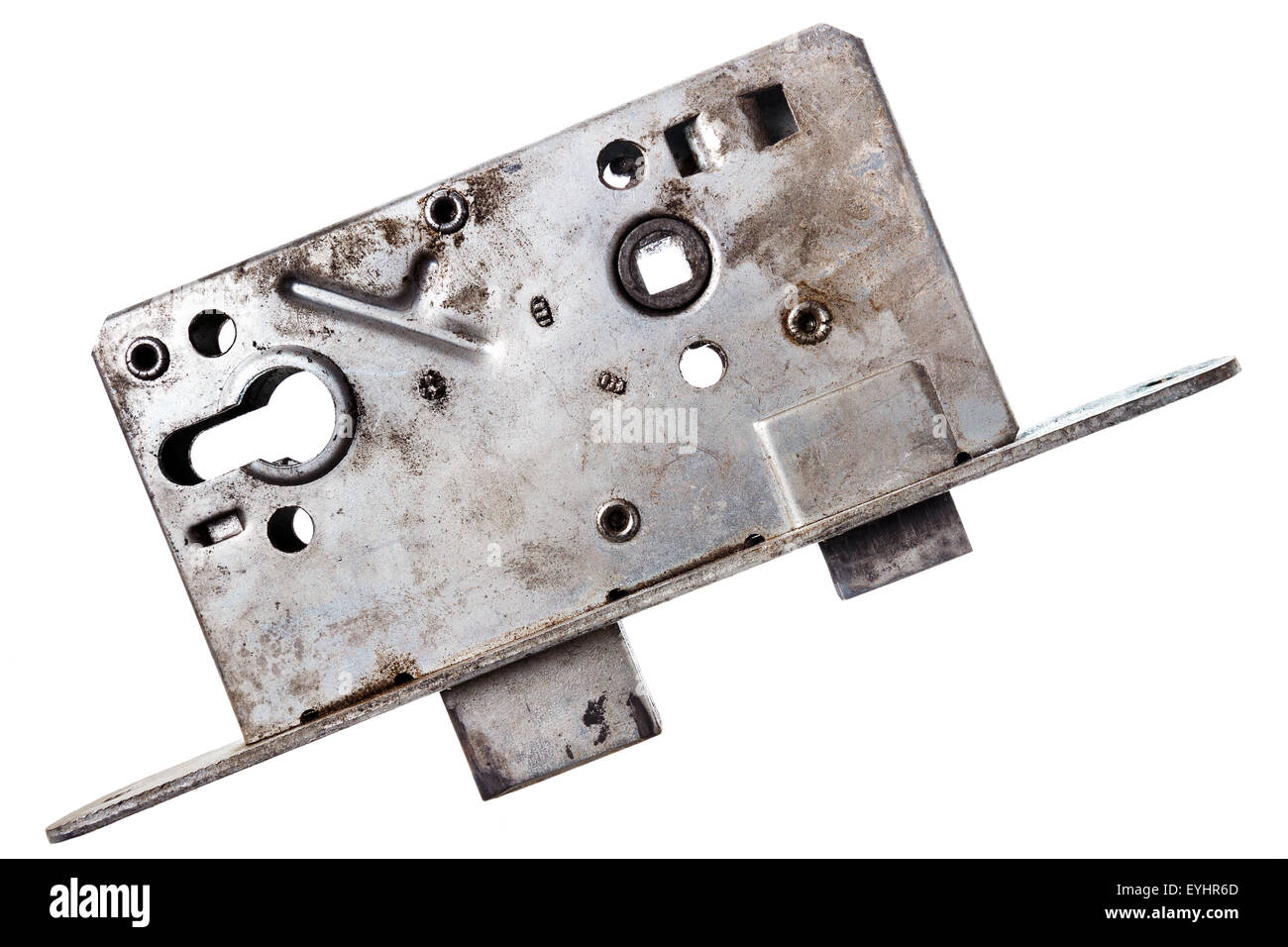 Closeup shot of old door lock isolated on white background Stock Photo ...