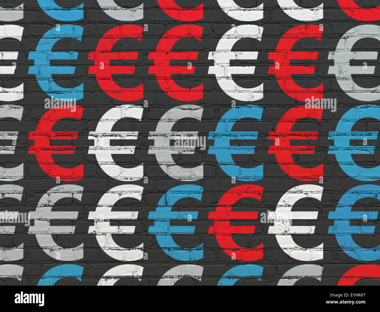 Banking concept: Euro icons on wall background Stock Photo - Alamy