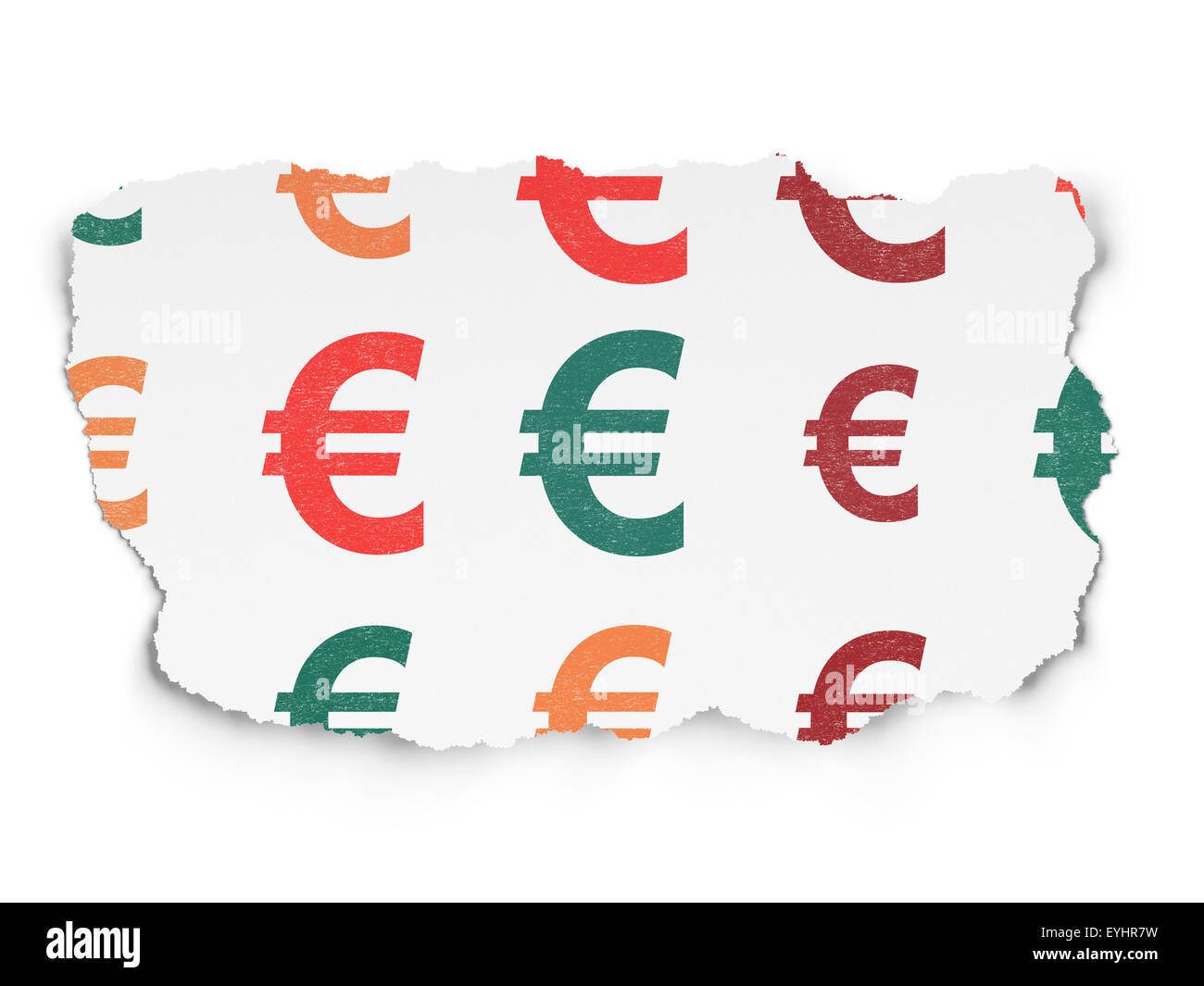 Currency concept: Euro icons on Torn Paper background Stock Photo - Alamy