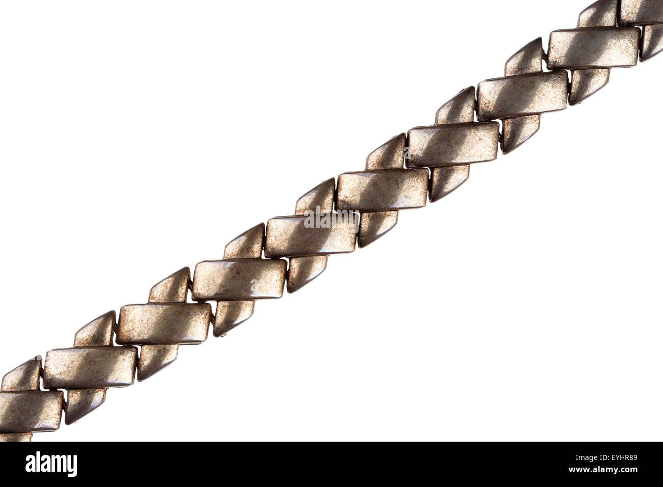 Old massive silver chain detail isolated on white Stock Photo - Alamy