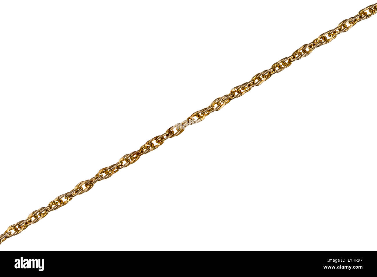 Gold chain isolated on white background Stock Photo - Alamy