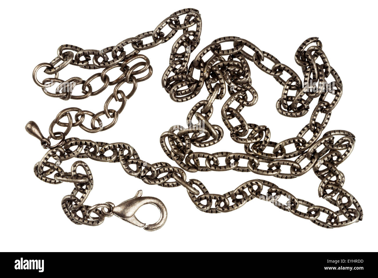 Old stainless steel chain isolated on white Stock Photo - Alamy