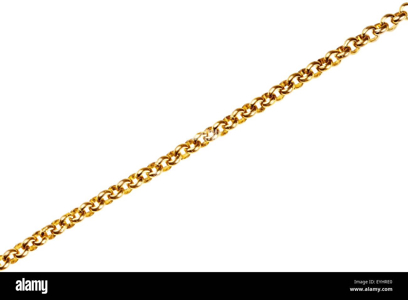 Gold chain isolated on white background Stock Photo - Alamy