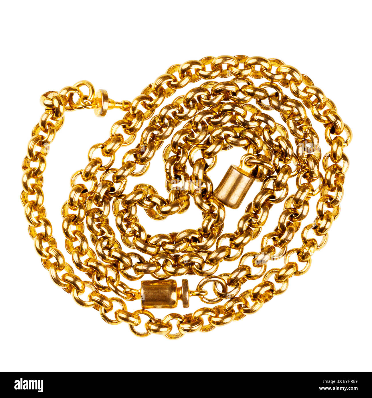 Gold chain isolated on white background Stock Photo - Alamy