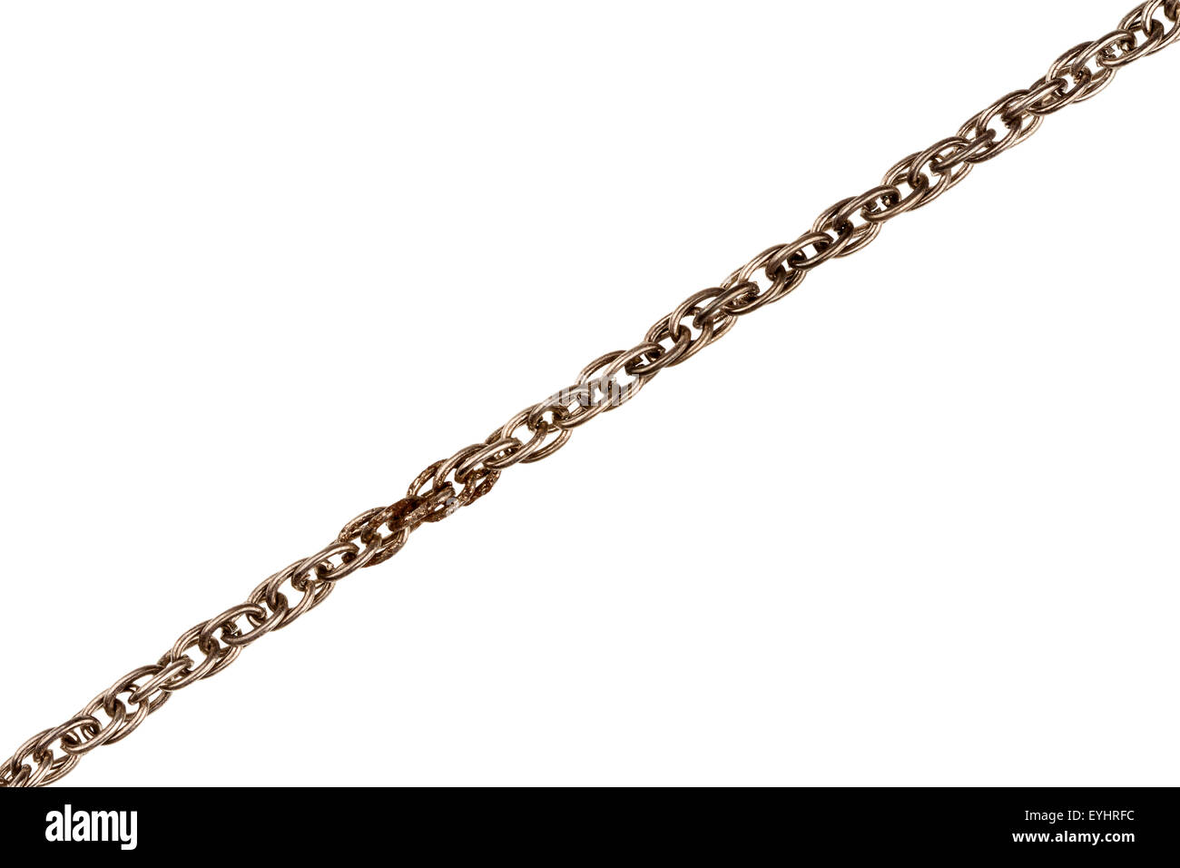 Old stainless steel chain detail isolated on white Stock Photo - Alamy