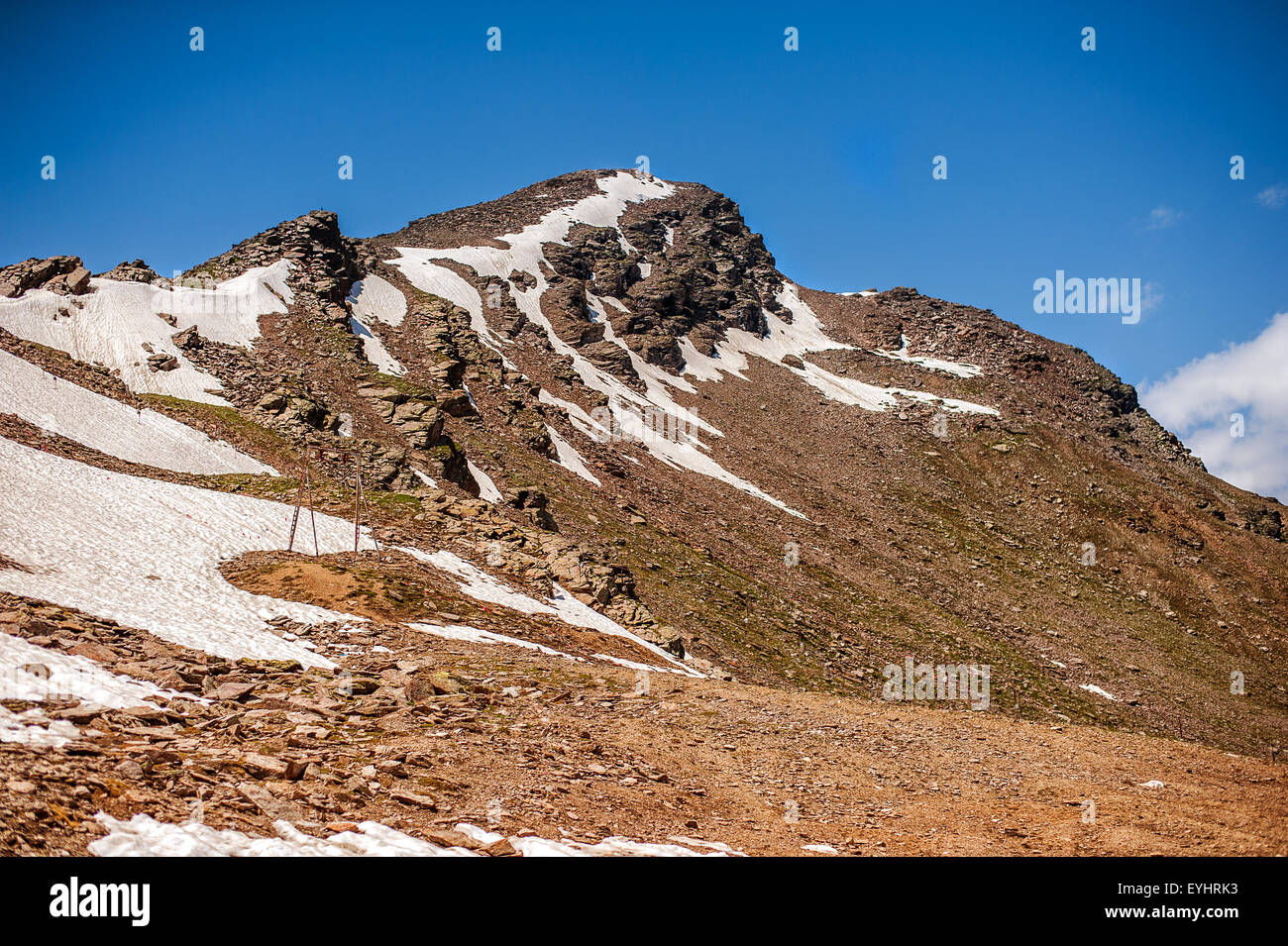 Peak of Cheget mount - about 3000-3050 m. Caucasus mountains. Kabardino ...