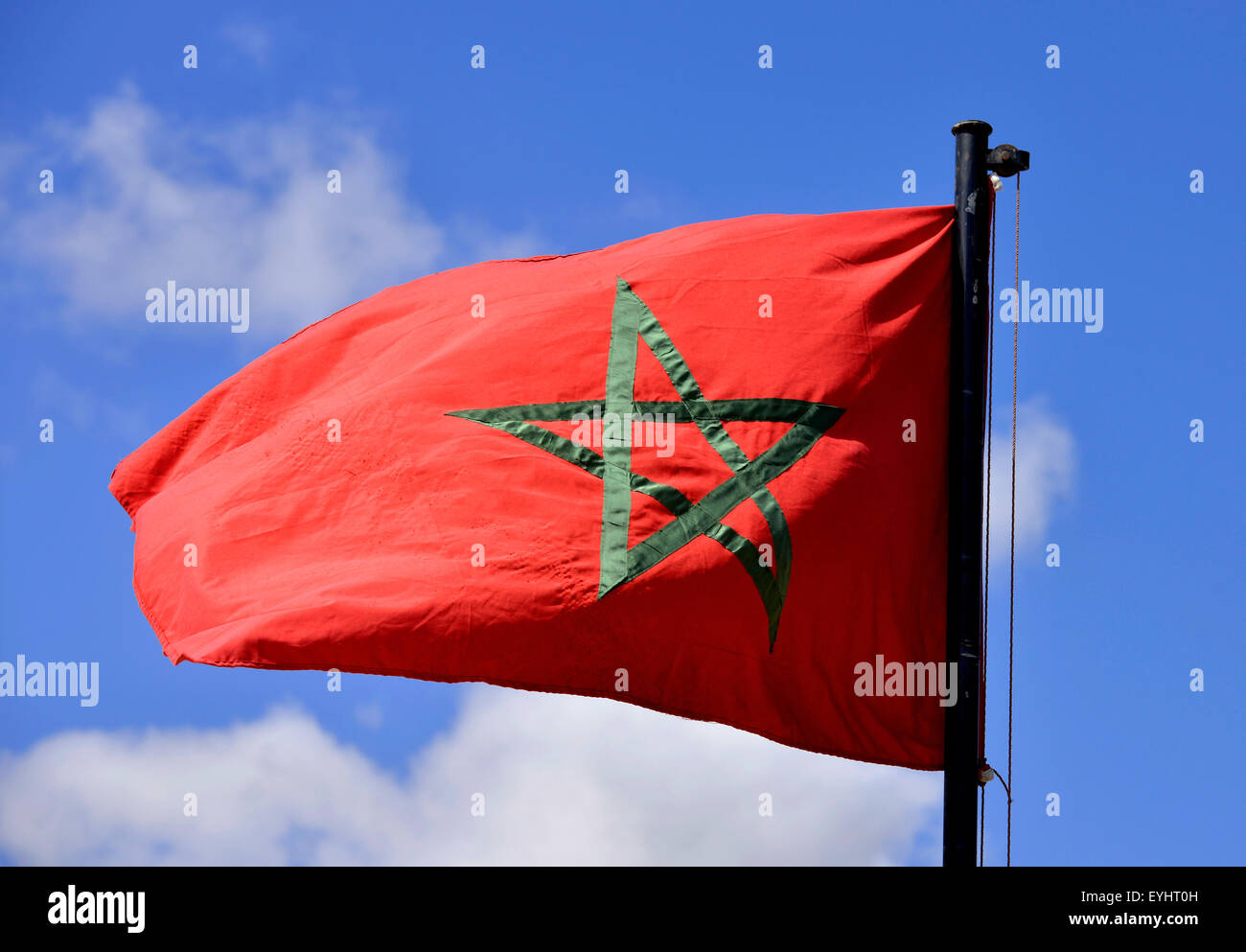 The national flag of Morocco, Morocco, North Africa Stock Photo - Alamy