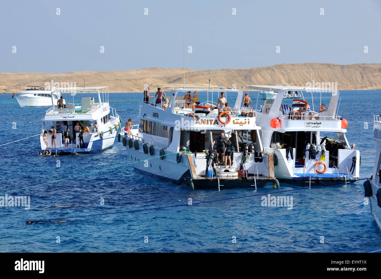 Red Sea, Sinai, Egypt, dive and tourist boats Stock Photo - Alamy