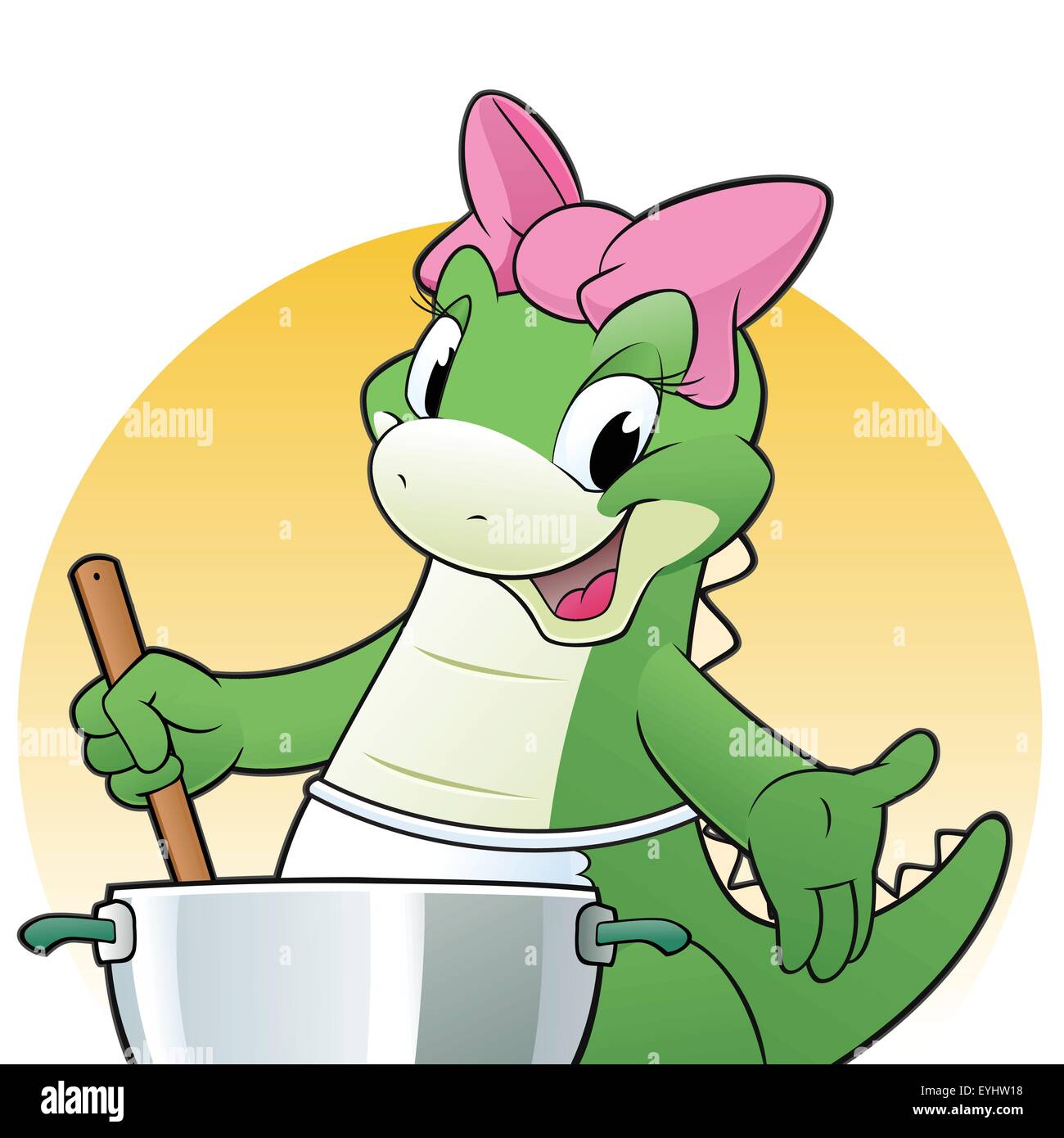 cartoon dinosaur cooking Stock Vector Image & Art - Alamy