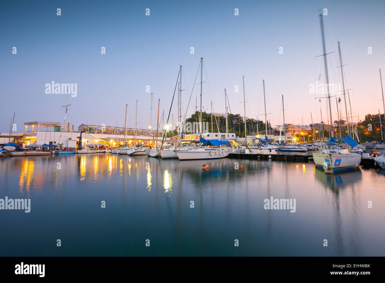 Yacht club and boats in the Mikrolimano marina in Athens, Greece Stock ...