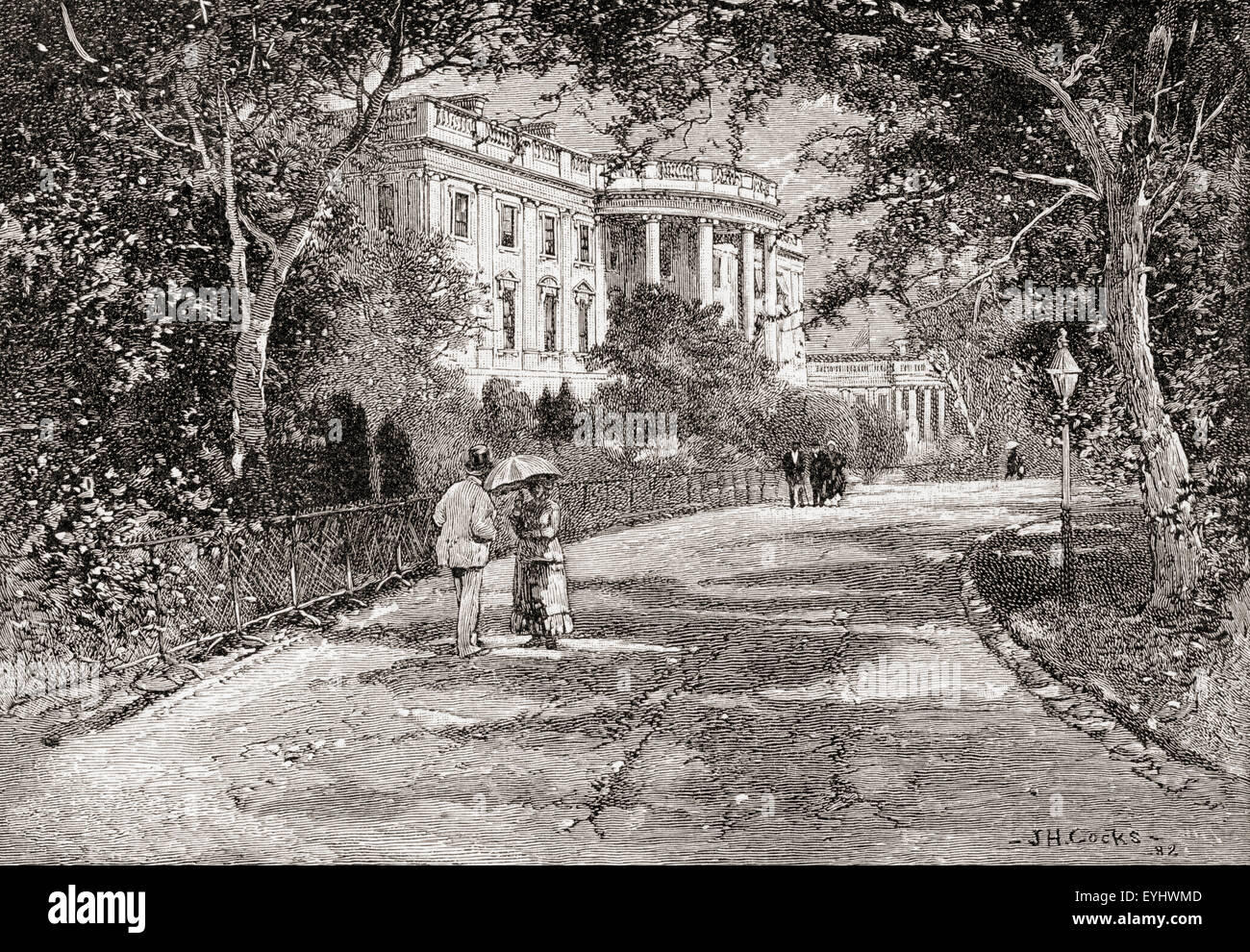 South portico of the White House from near the Greenhouse, Treasury ...