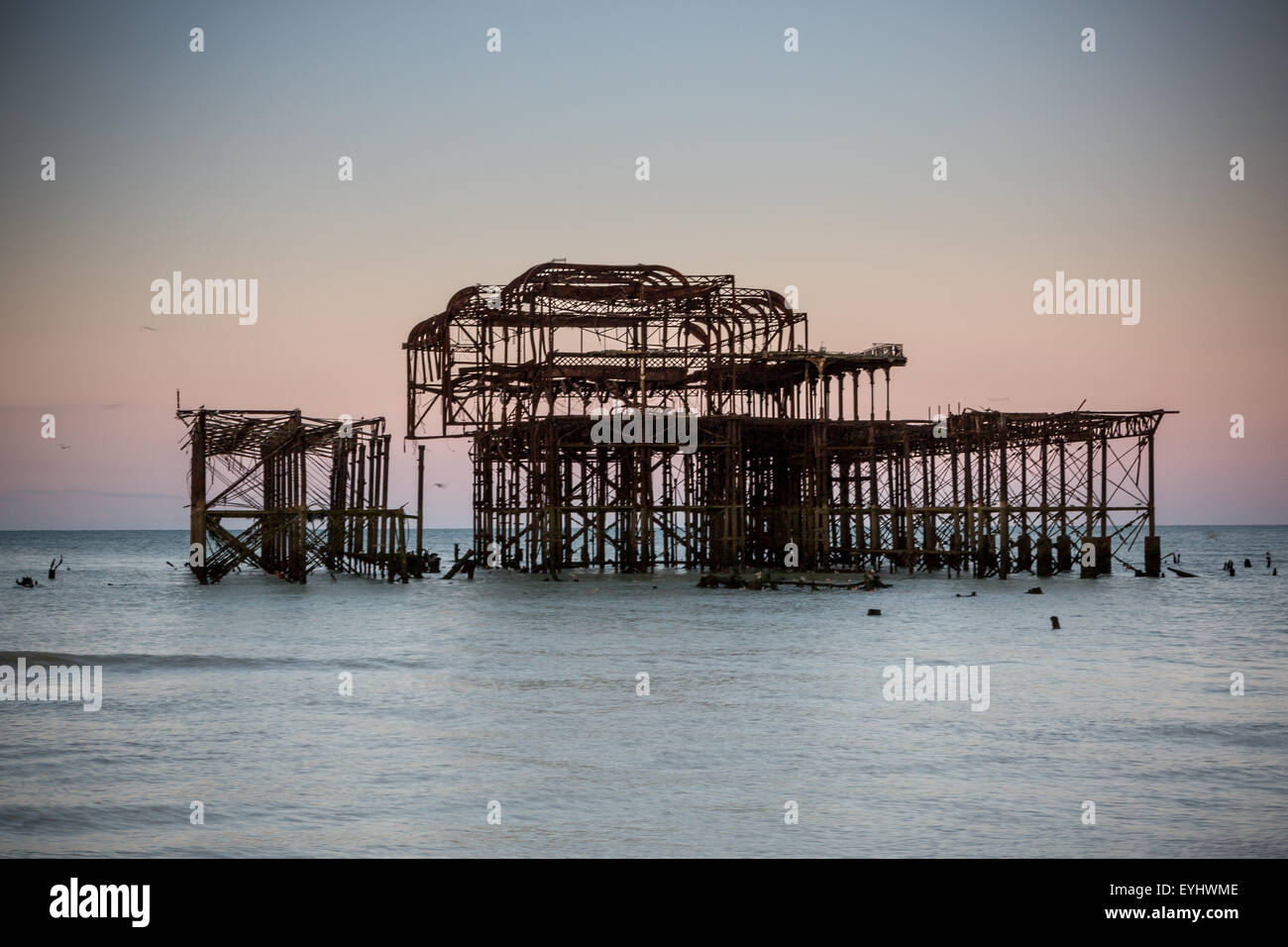 The west pier in brighton at sunrise Stock Photo - Alamy