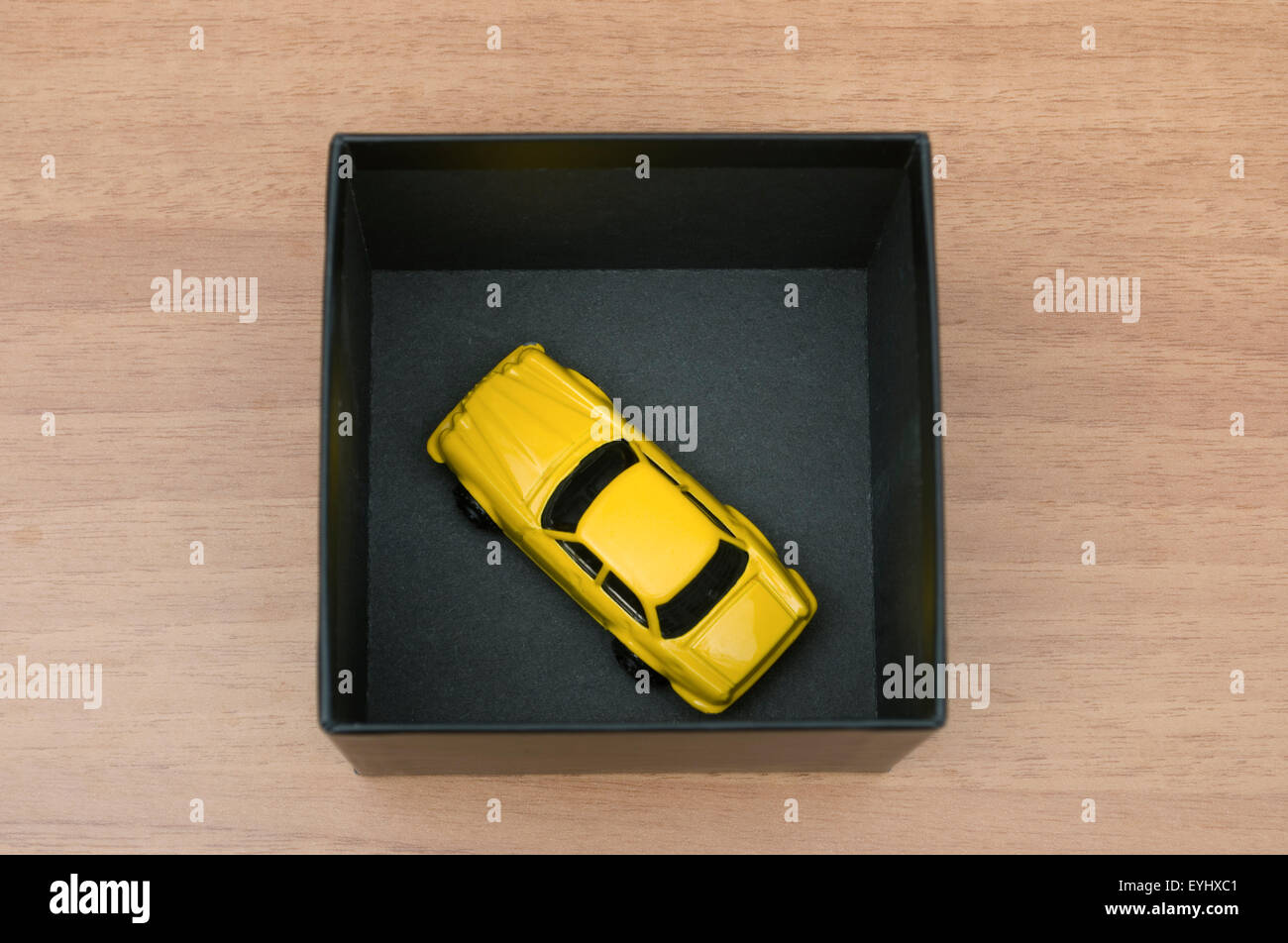 Toy car in a box Stock Photo - Alamy