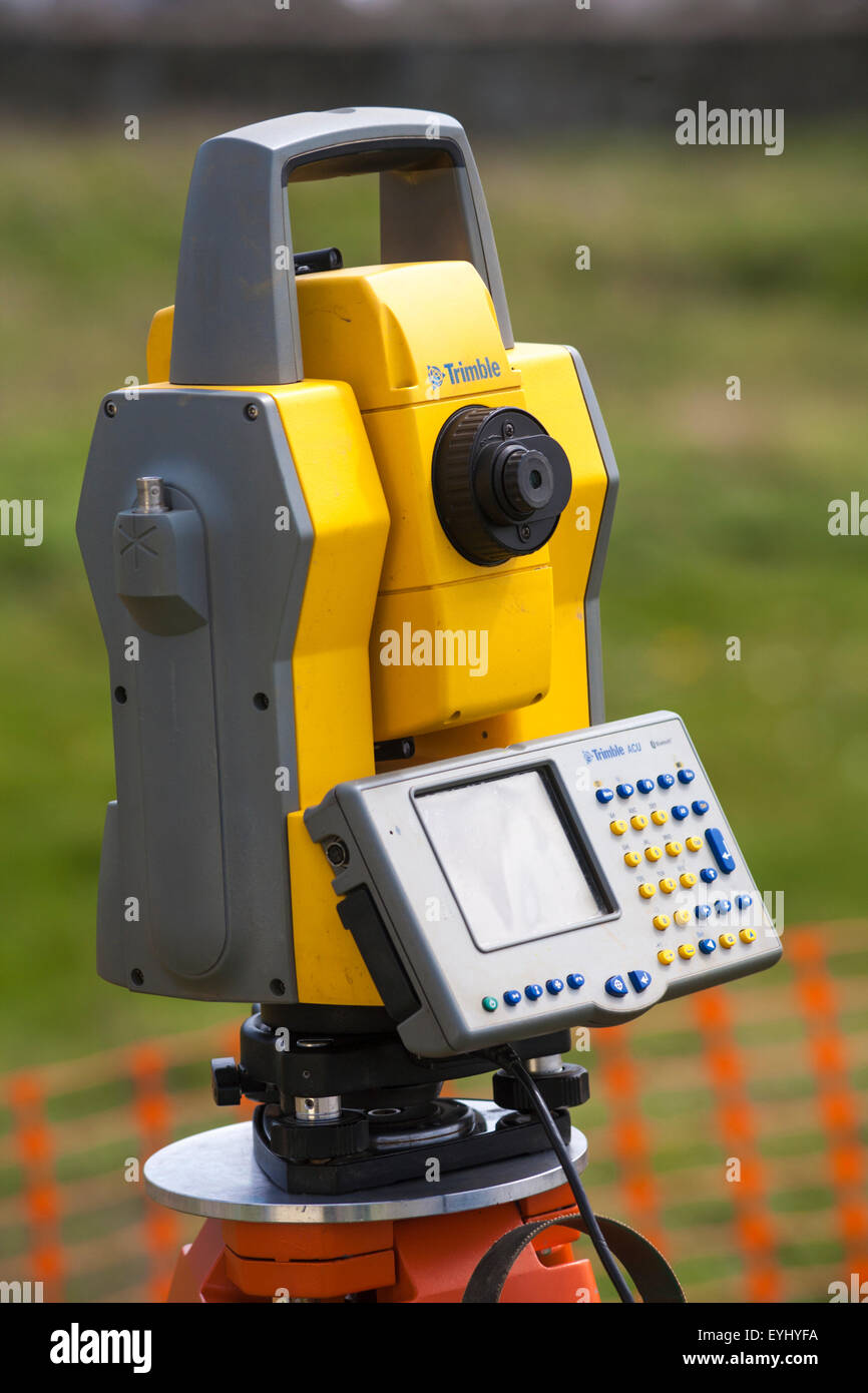 Trimble equipment set up for excavation works at Whitesands Bay ...