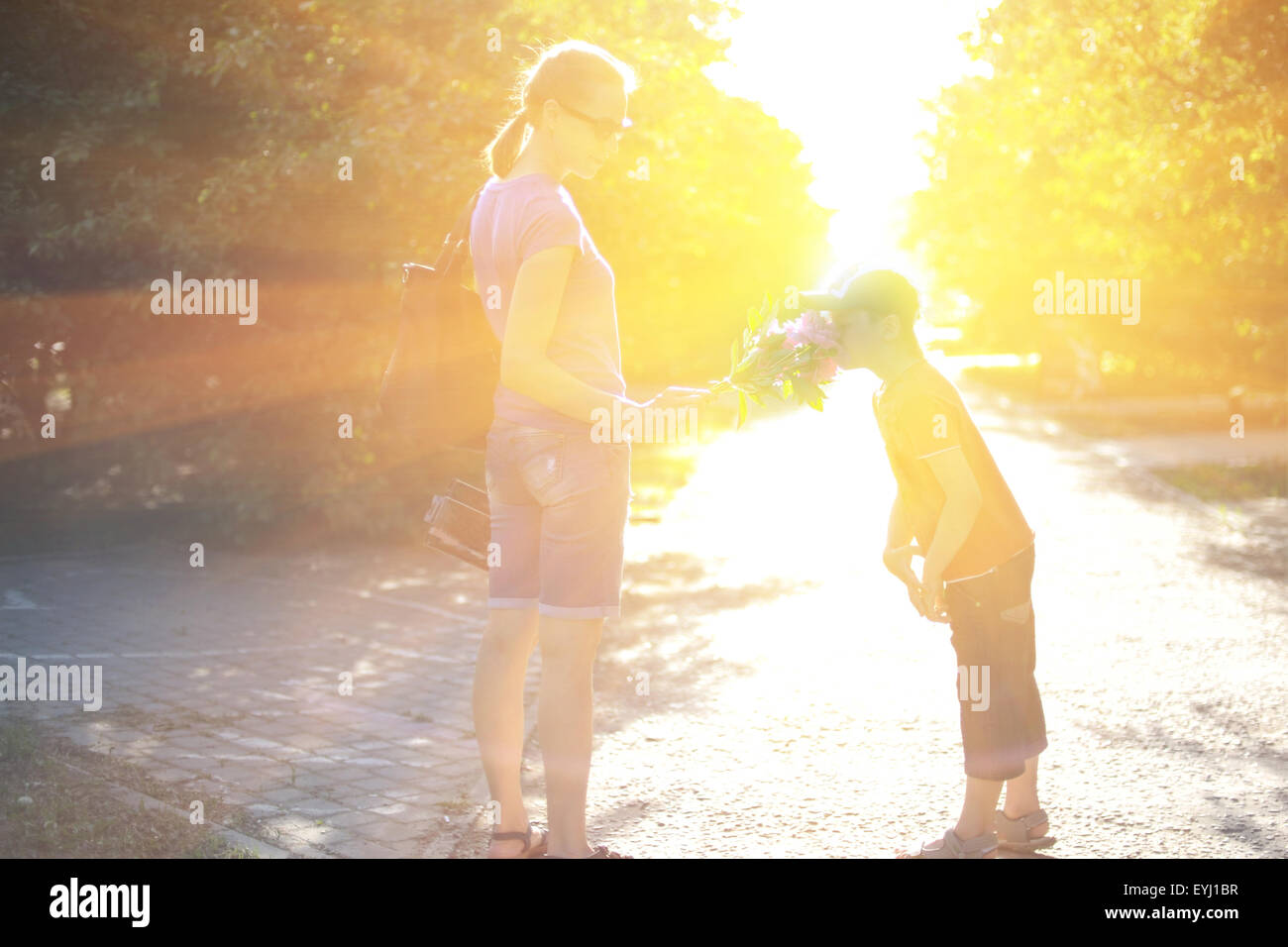 walking on sunrise Stock Photo - Alamy