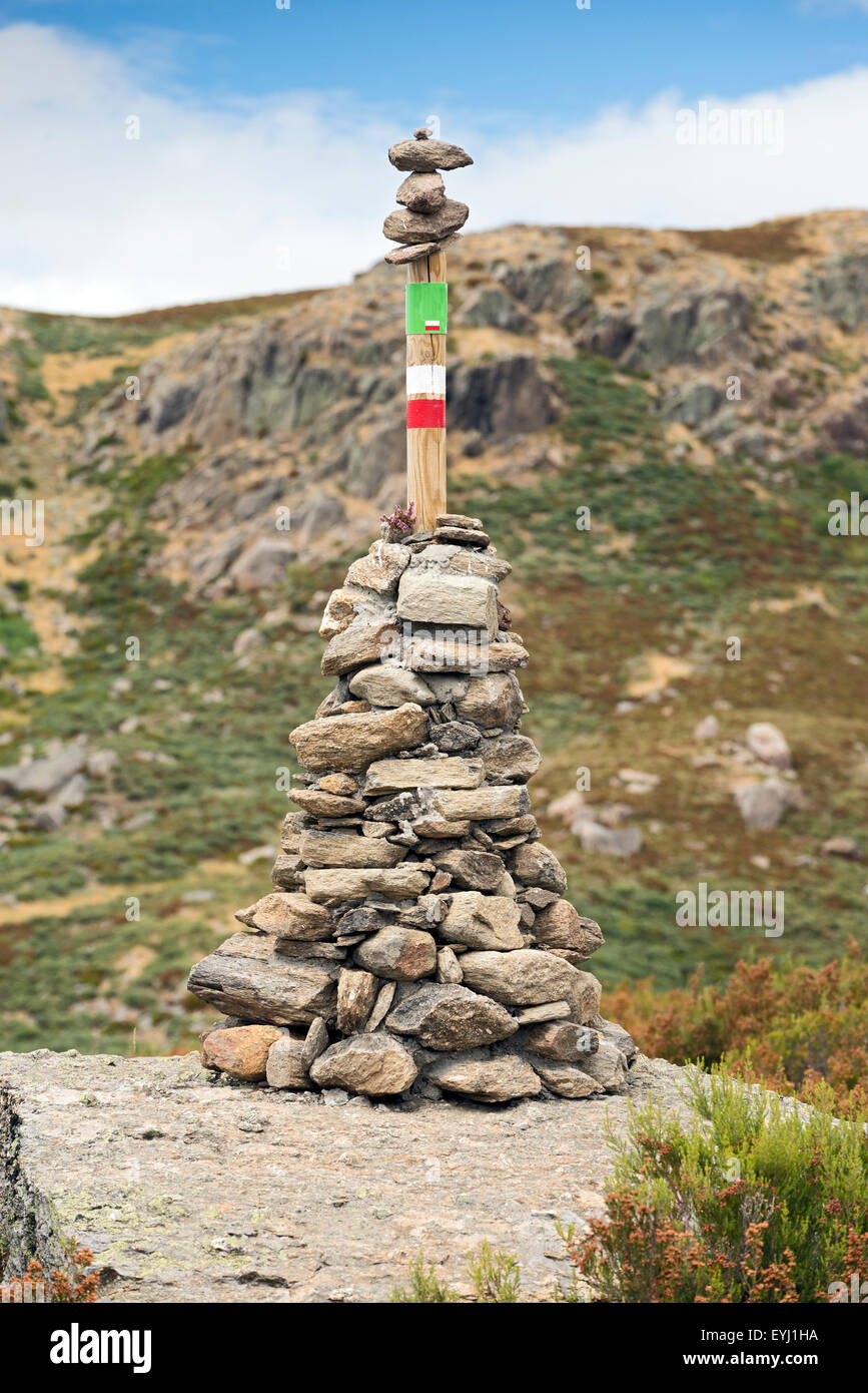 signpost for hikers on a mountain path Stock Photo - Alamy