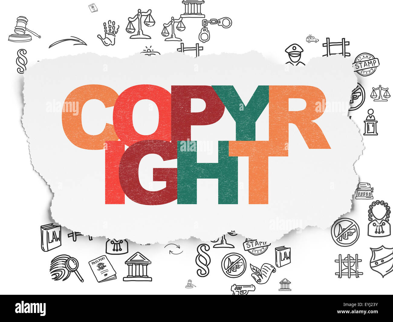 Law concept: Copyright on Torn Paper background Stock Photo - Alamy