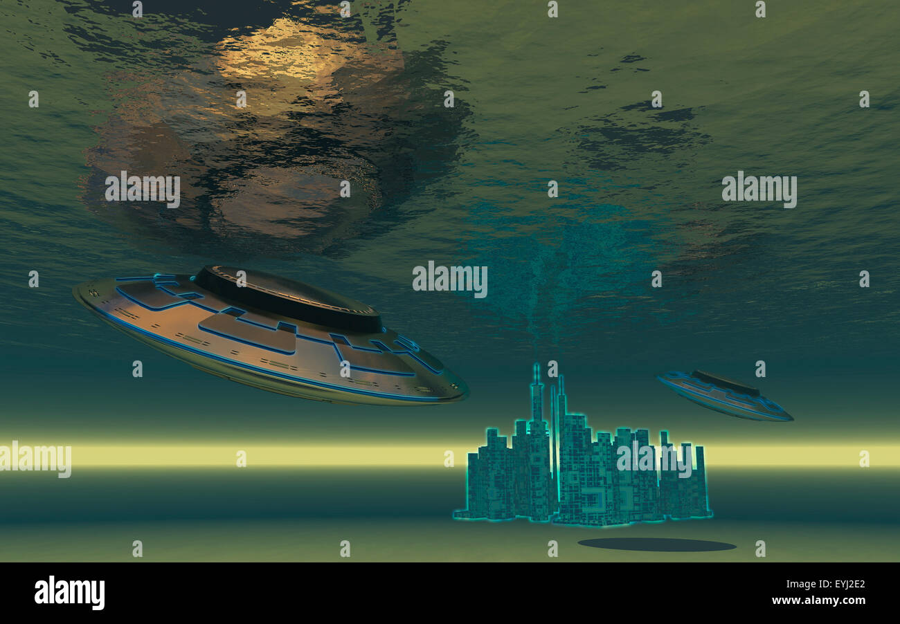 USOs Leaving Their Floating Underwater Base Stock Photo - Alamy
