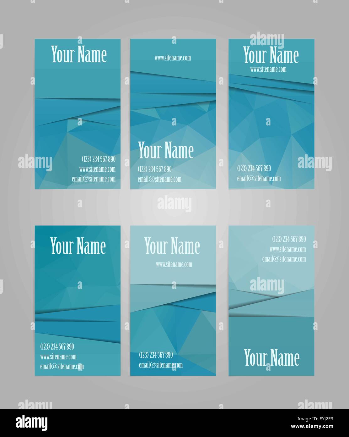 Set of six visit cards Stock Vector Image & Art - Alamy