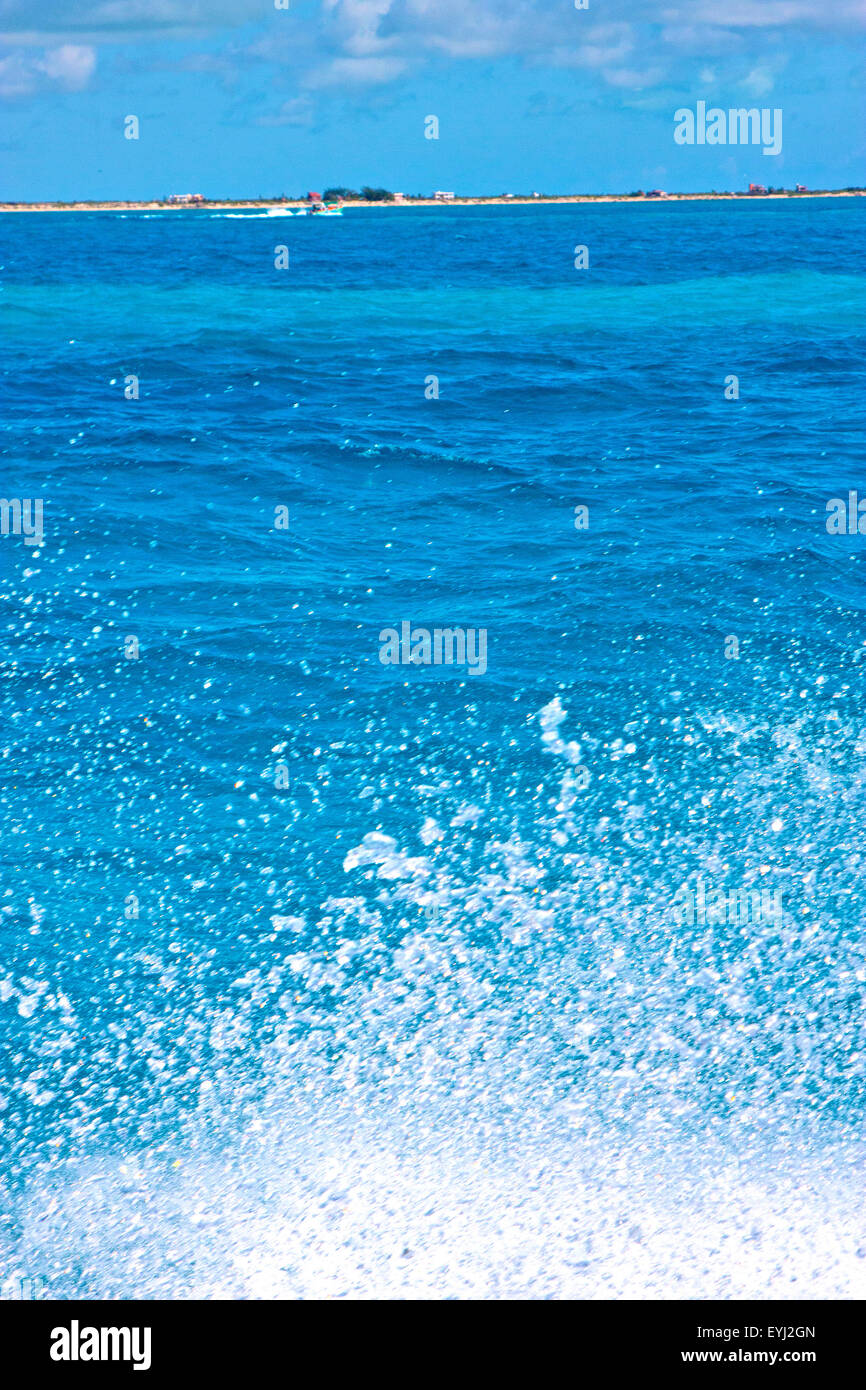 ground in mexico froath and blue foam the sea drop sunny day wave Stock ...