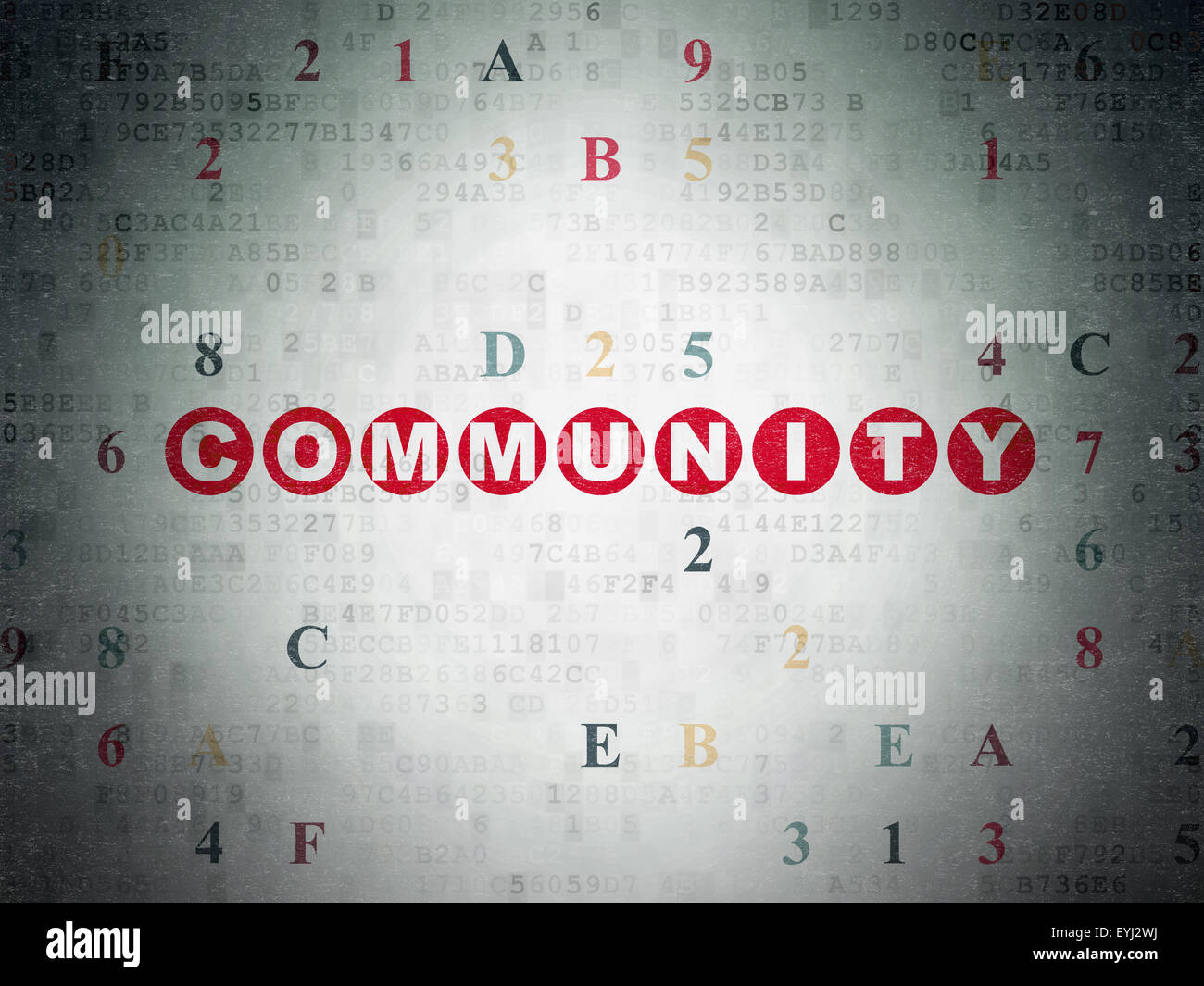 Social media concept: Community on Digital Paper background Stock Photo ...