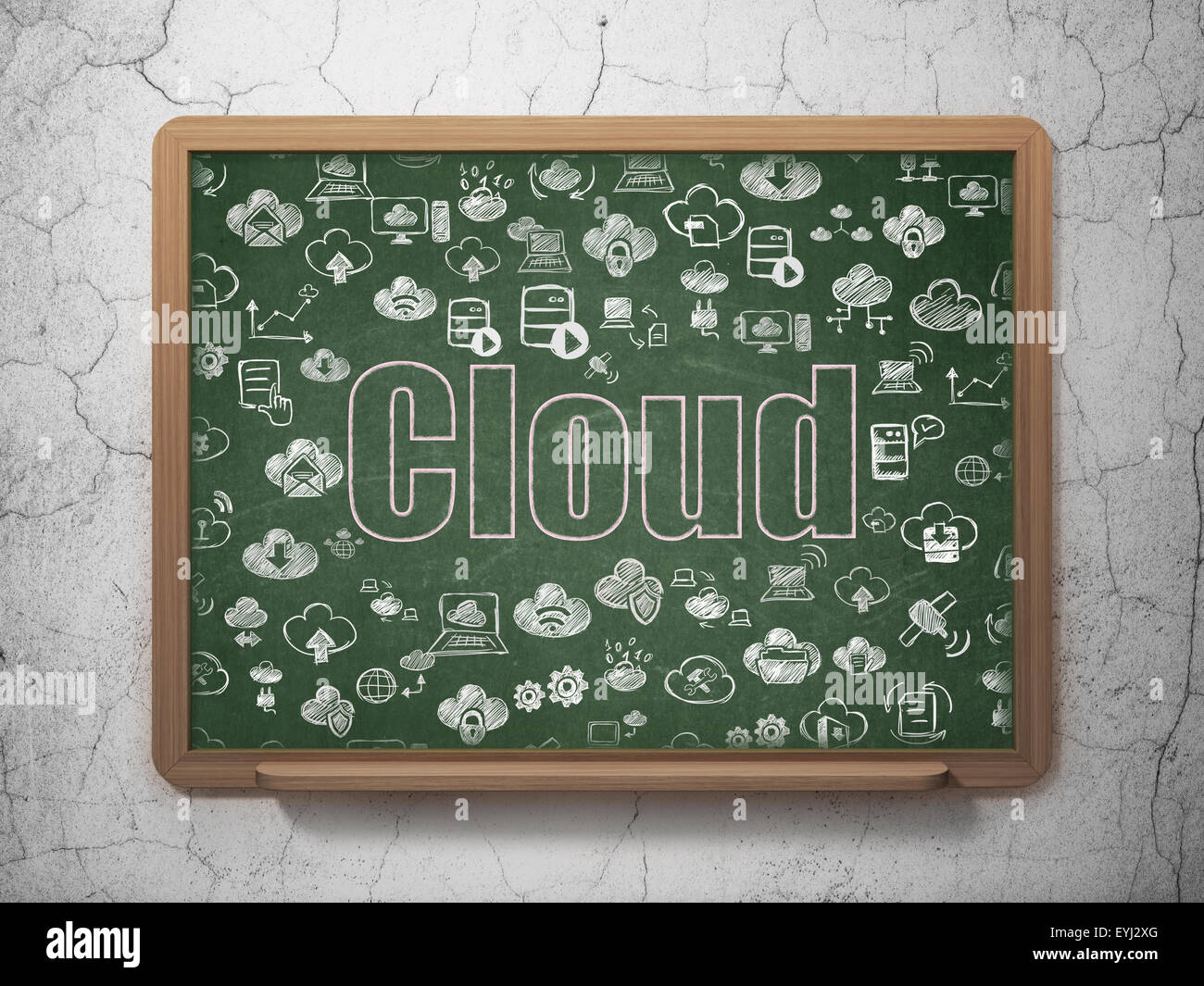 Cloud computing concept: Cloud on School Board background Stock Photo ...
