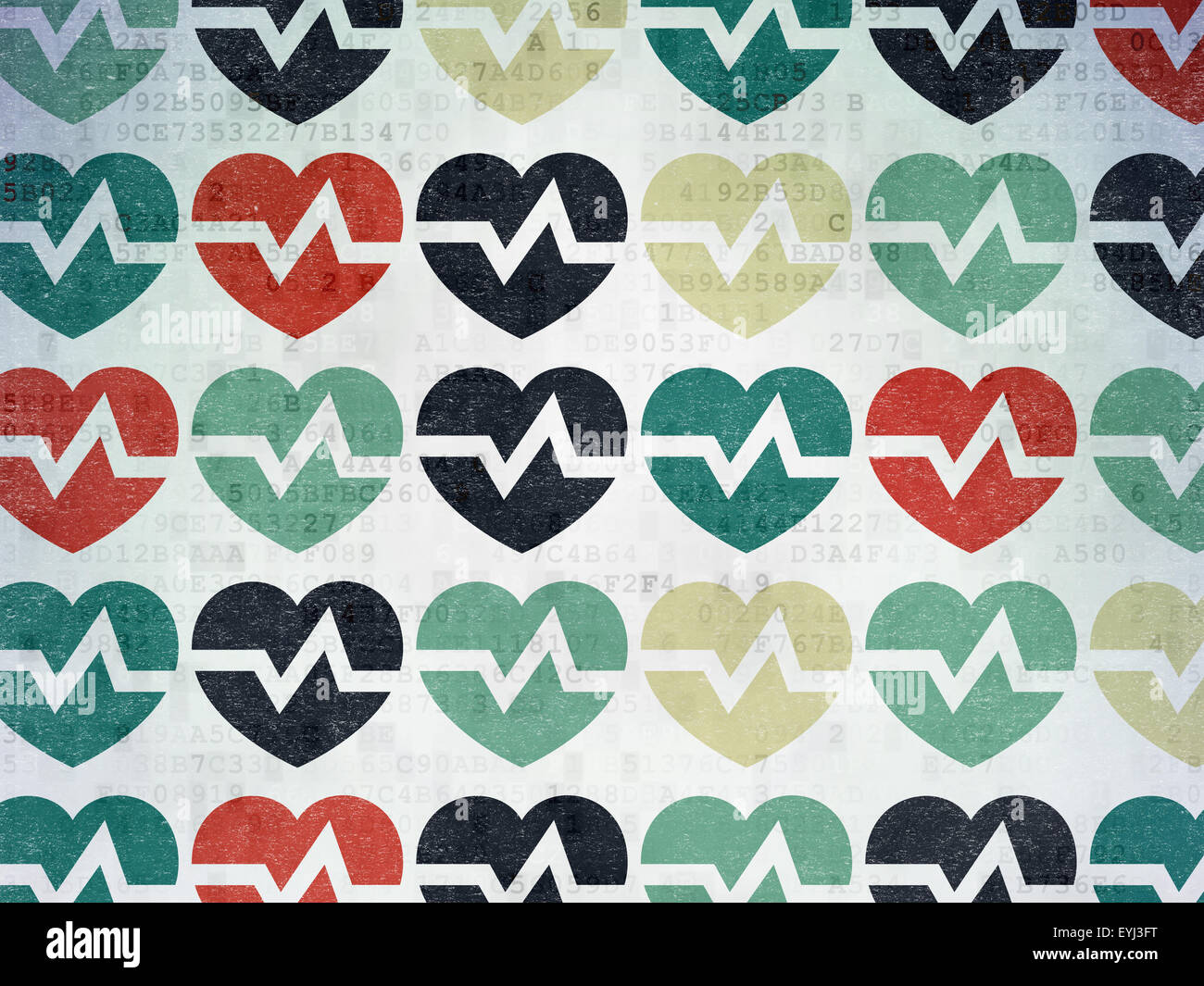 Health concept: Heart icons on Digital Paper background Stock Photo - Alamy