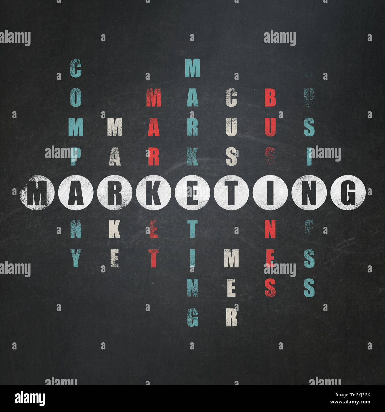 Marketing concept: word Marketing in solving Crossword Puzzle Stock ...