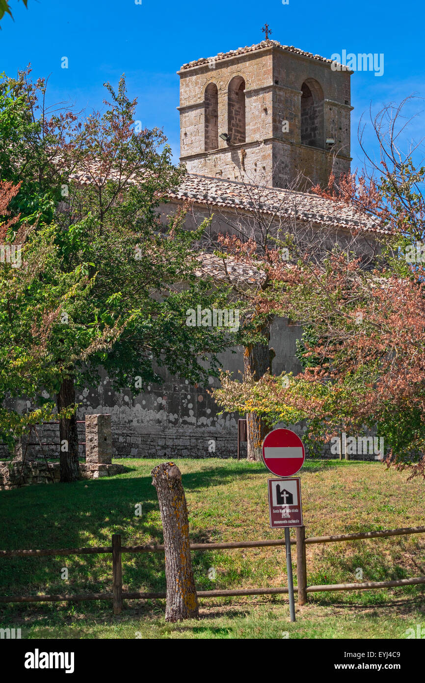 landscape of church with trees and green field Stock Photo - Alamy
