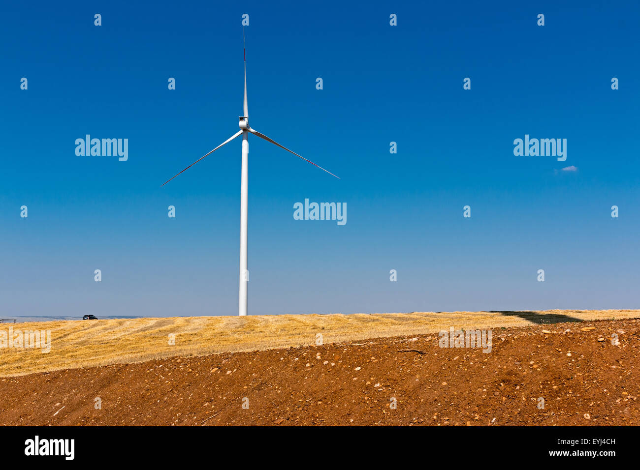 landscape with a windmill farm land Stock Photo - Alamy