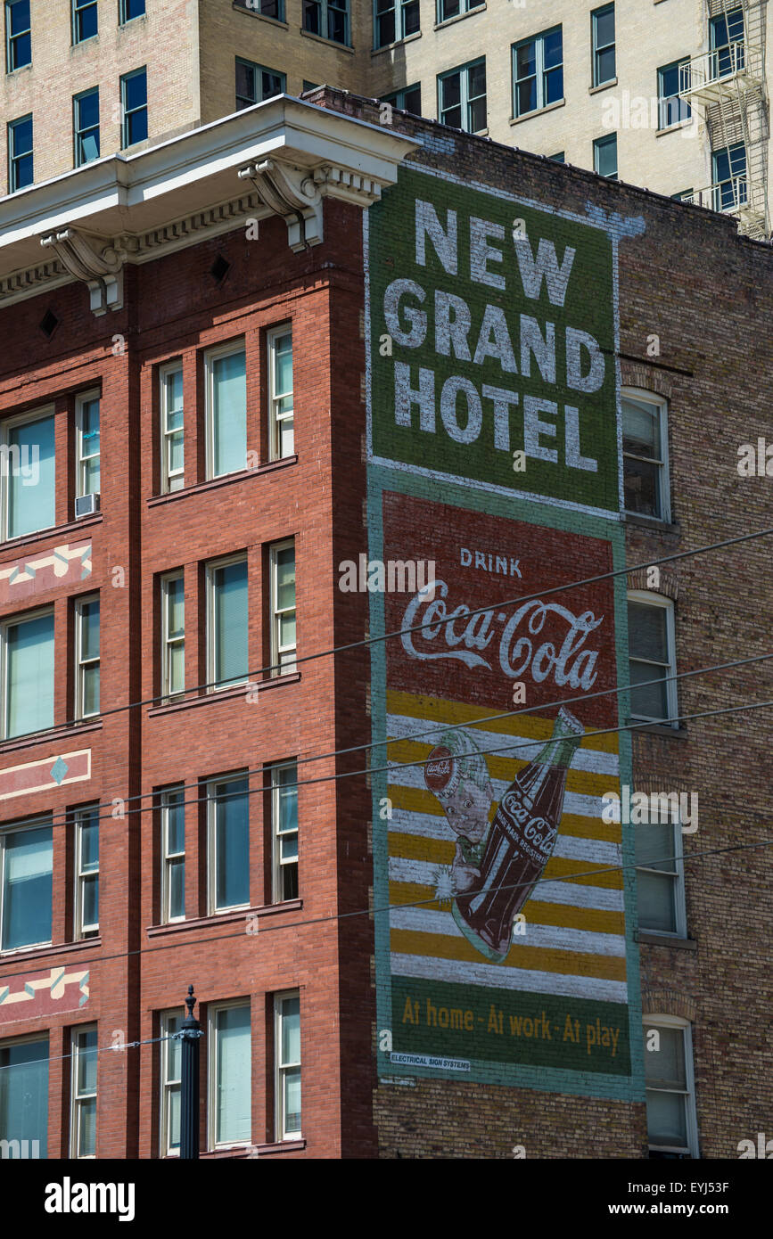 Coca Cola Ghost Sign on Historic Salt Lake City Building - Utah Stock ...