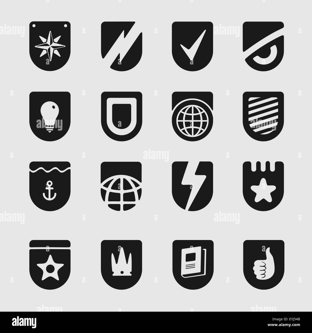 Set Emblems Shield Stock Vector Image & Art - Alamy