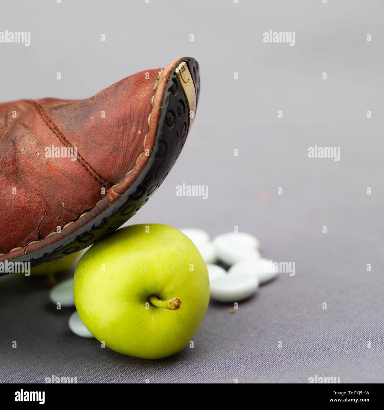 Foot And Apple Stock Photo - Alamy